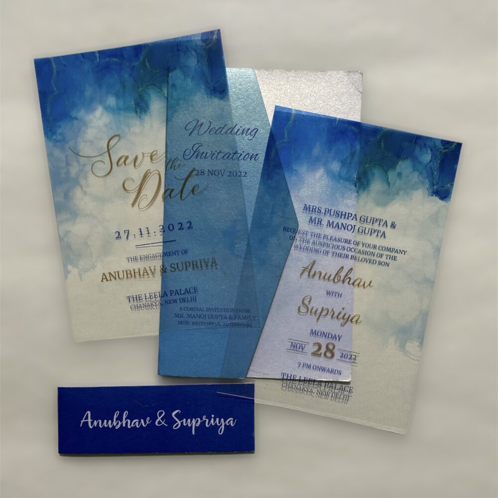 KL2115-T Transparent PVC Wedding Card with Matching Envelope (2 Page a ...