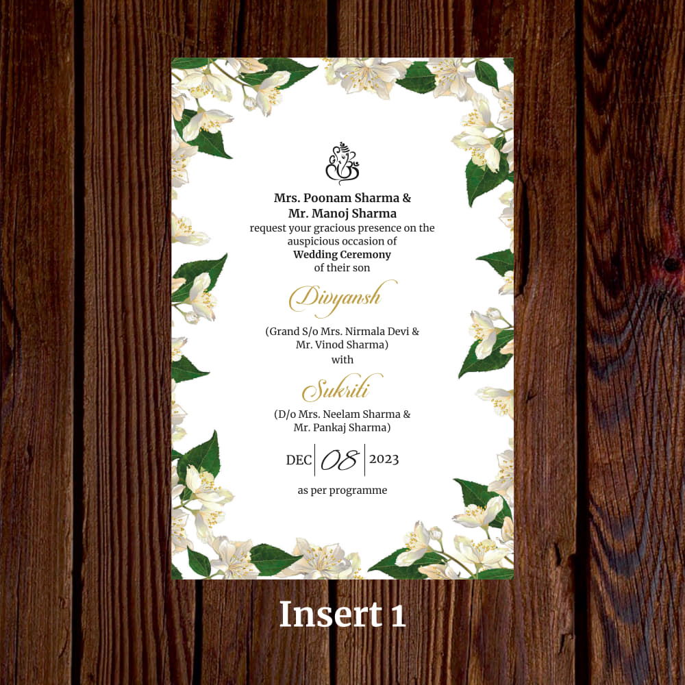 KL2129 Translucent Cover Luxury Wedding Card (2 Page) – Kalash Cards