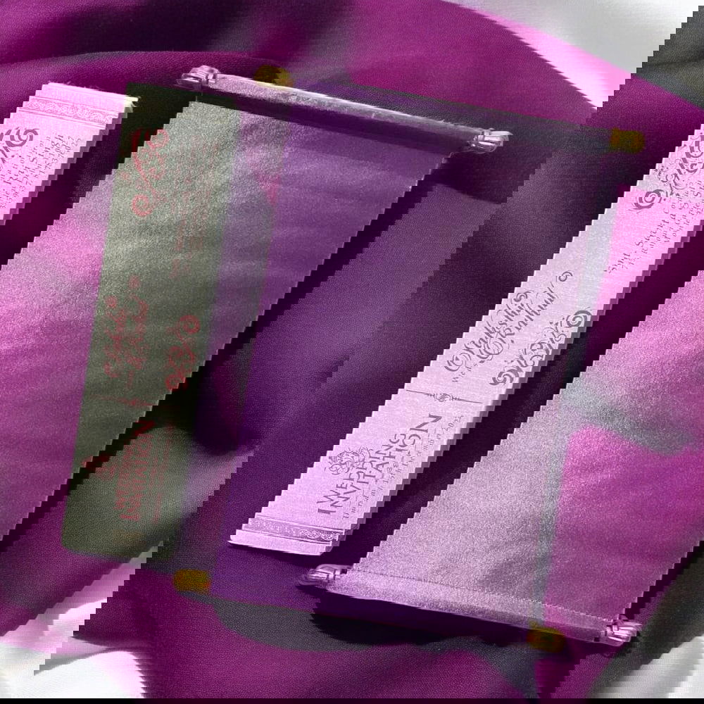 KL25 Satin Fabric Scroll Wedding Card with Box – Kalash Cards